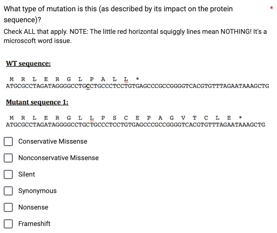 Solved What type of mutation is this (as described by its | Chegg.com