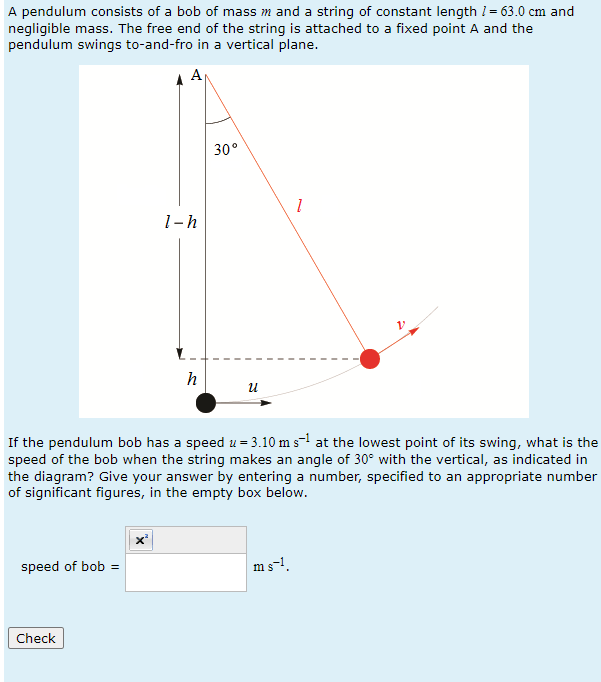 Solved A pendulum consists of a bob of mass m ﻿and a string | Chegg.com