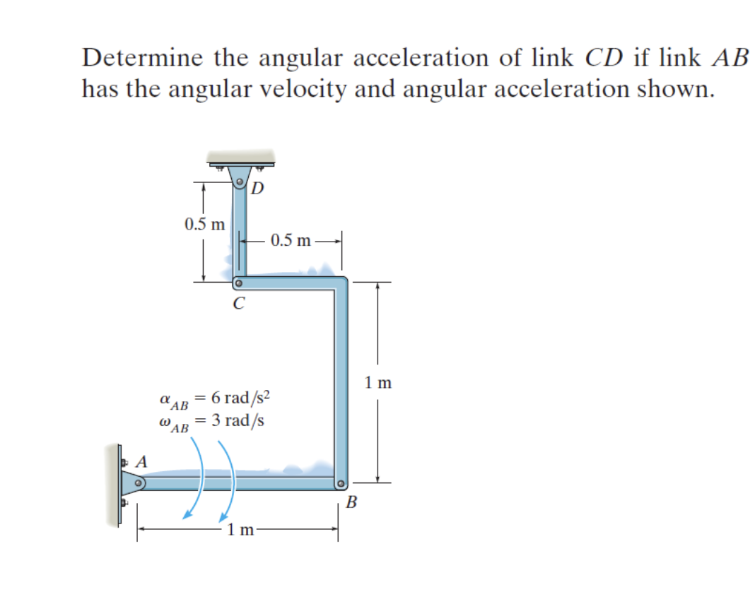 Solved Determine the angular acceleration of link CD if link | Chegg.com