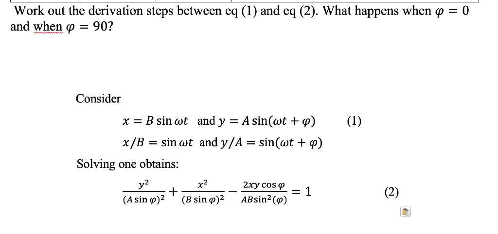 Solved Work out the derivation steps between eq (1) and eq | Chegg.com