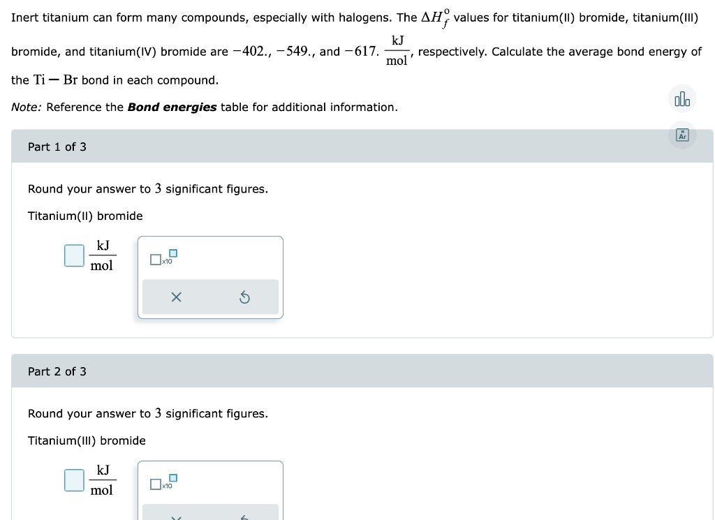 Solved Inert titanium can form many compounds, especially | Chegg.com