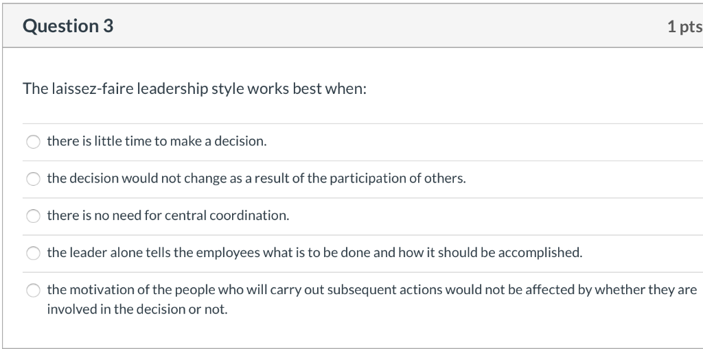 Leadership Styles Laissez Faire
