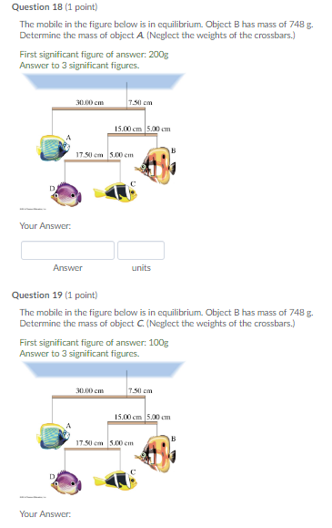 Solved The mobile in the figure below is in equilibrium. | Chegg.com