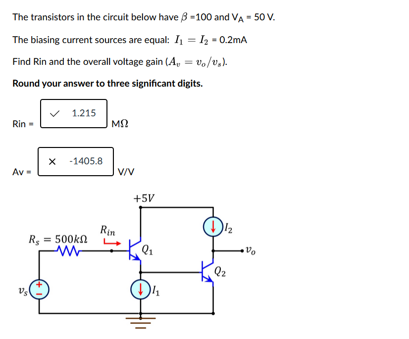 Solved The transistors in ﻿the circuit below have β=100 ﻿and | Chegg.com