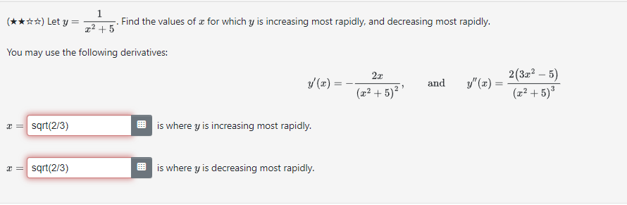 Solved ( ⋆⋆⋆ 败识) Let y=x2+51. Find the values of x for which | Chegg.com