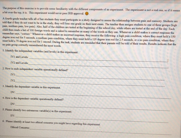 Solved The purpose of this exercise is to provide some | Chegg.com
