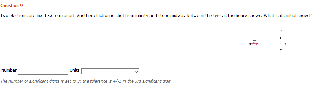 Solved Two electrons are fixed 3.65 cm apart. Another | Chegg.com