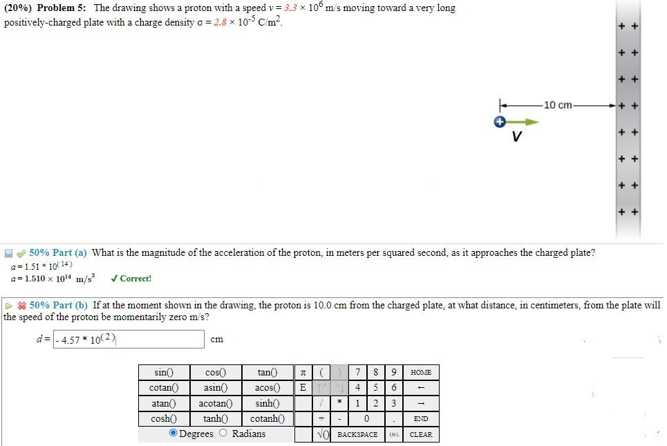 Solved (20\%) Problem 5: The drawing shows a proton with a | Chegg.com