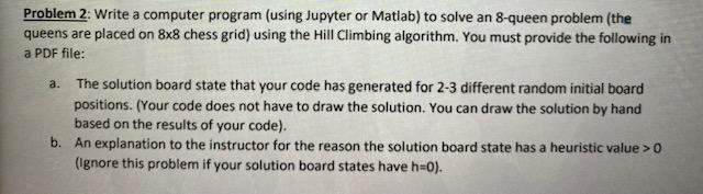Solved Problem 2: Write a computer program (using Jupyter or | Chegg.com