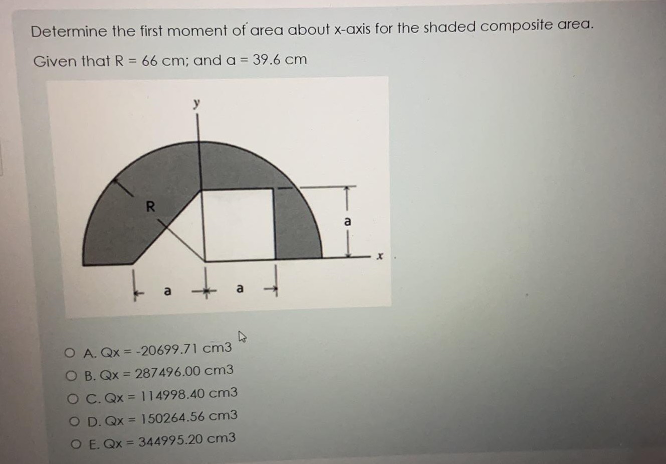 Solved Determine the first moment of area about x-axis for | Chegg.com