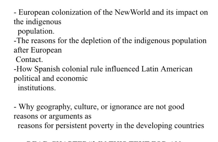 Solved European colonization of the NewWorld and its impact | Chegg.com