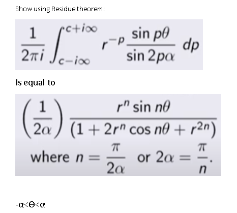 Solved Show using Residue theorem: | Chegg.com