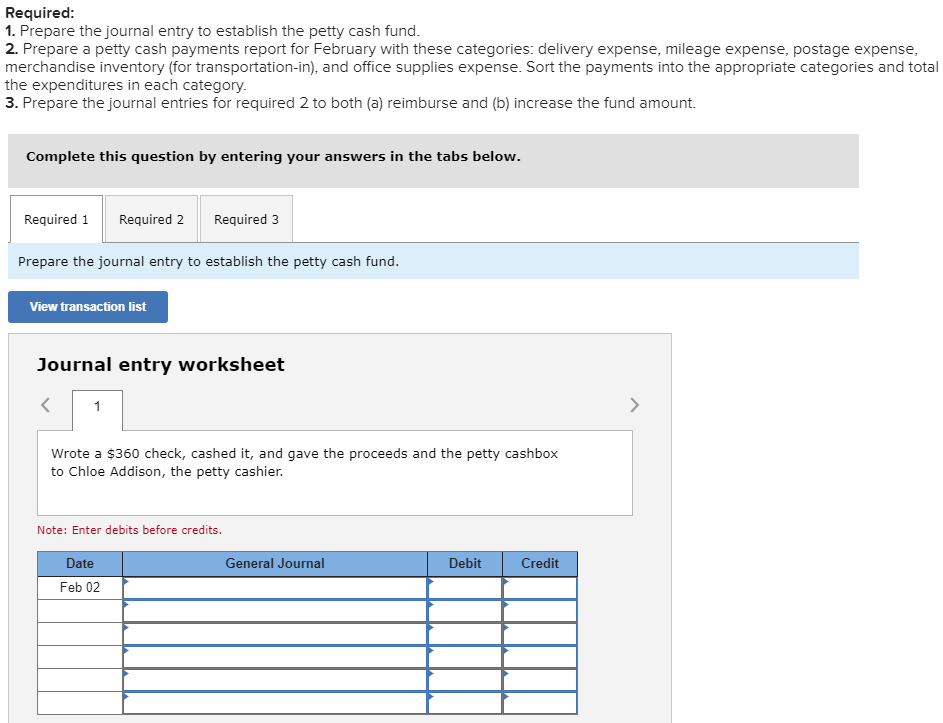 Solved Problem 8-3A Establishing, reimbursing, and | Chegg.com