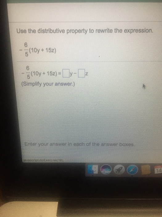Solved Use the distributive property to rewrite the | Chegg.com