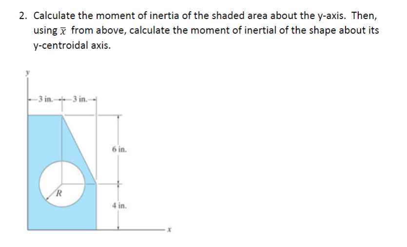 Solved Calculate the moment of inertia of the shaded area | Chegg.com
