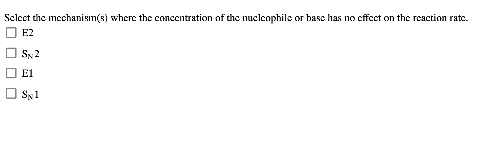 Select the mechanism(s) ﻿where the concentration of | Chegg.com