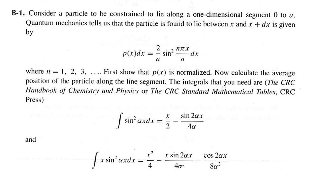 Solved B 1 Consider A Particle To Be Constrained To Lie