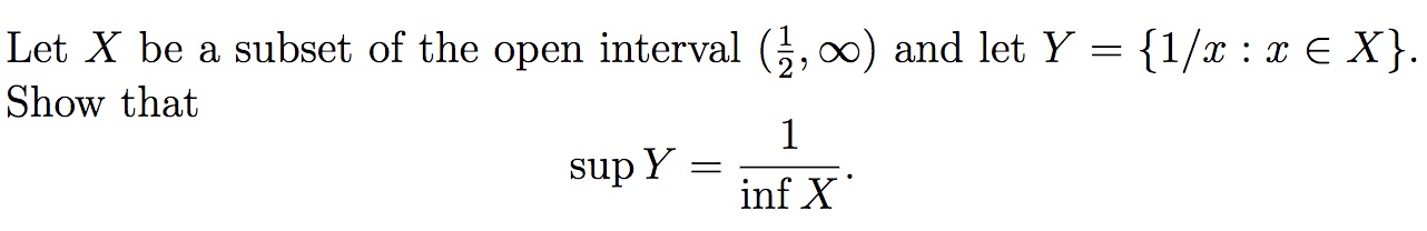 Solved Let X be a subset of the open interval (21,∞) and let | Chegg.com