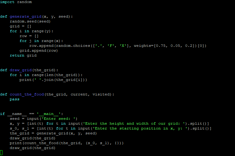 Solved Problem 4 - Count the Food Your goal is to write a | Chegg.com
