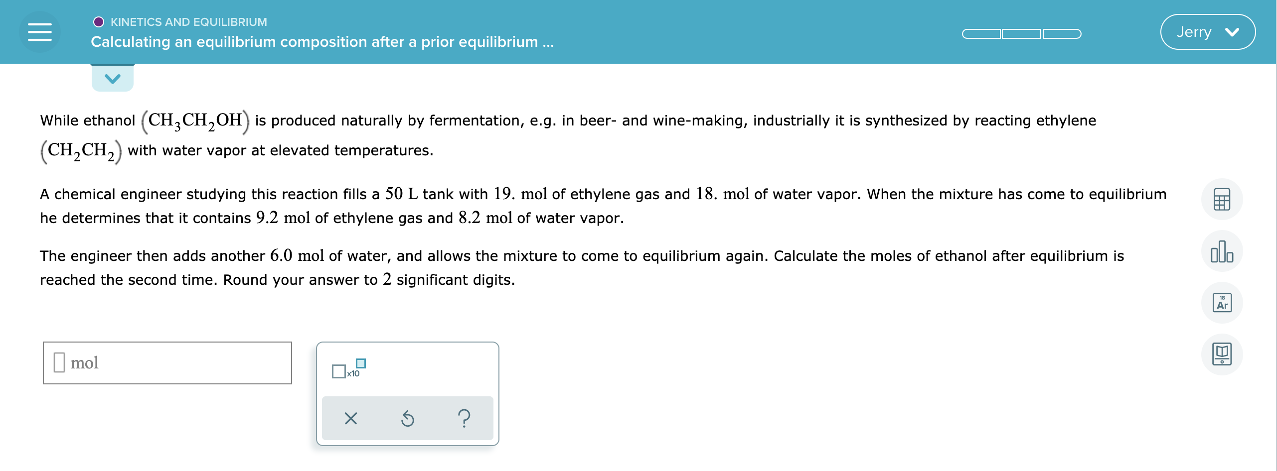 Solved O KINETICS AND EQUILIBRIUM Calculating an equilibrium | Chegg.com