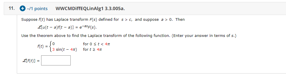 Solved 11. + -/1 pointsWWCMDiffEQLinAlg1 3.3.005a. Suppose | Chegg.com