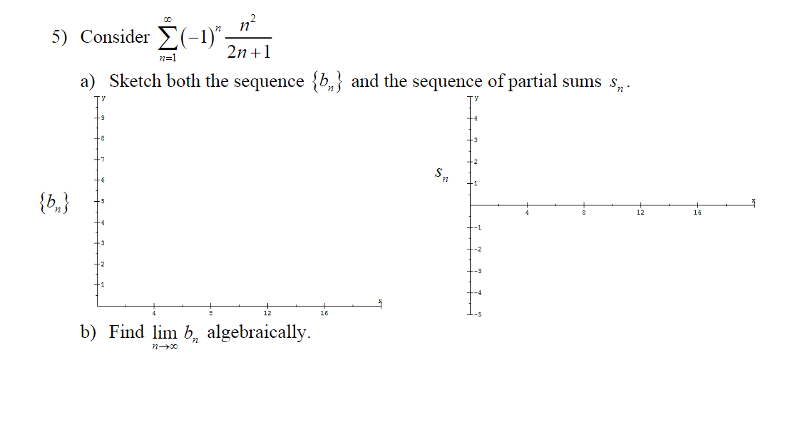 Solved 5) Consider ∑n=1∞(−1)n2n+1n2 a) Sketch both the | Chegg.com
