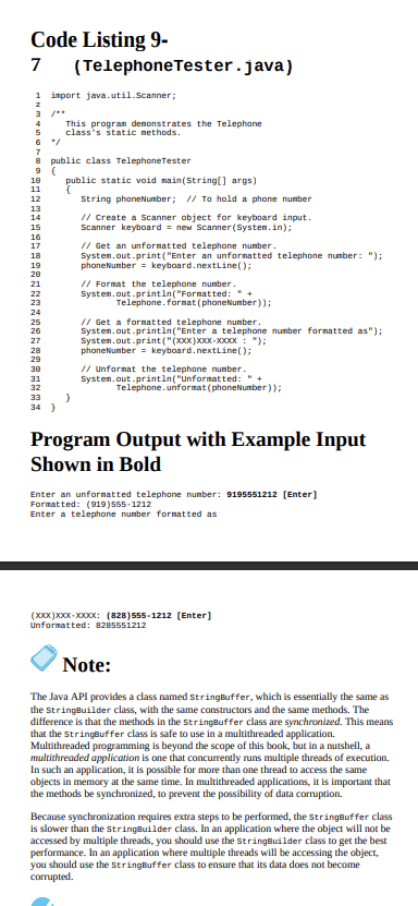 Solved Code Listing 9-6 (Telephone.java) 1 2 3 4 8 9 5 6 7 | Chegg.com