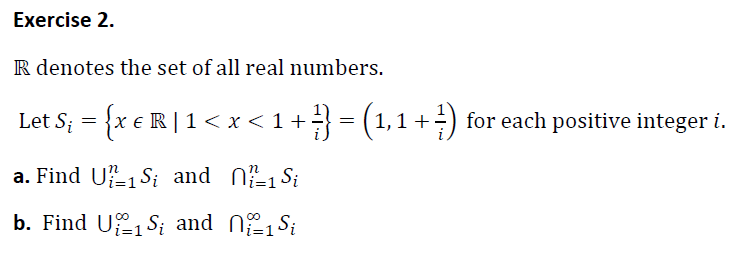 Solved Exercise 2. R denotes the set of all real numbers. | Chegg.com