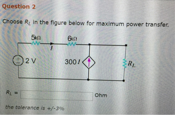 Solved Choose R_L in the figure below for maximum power | Chegg.com