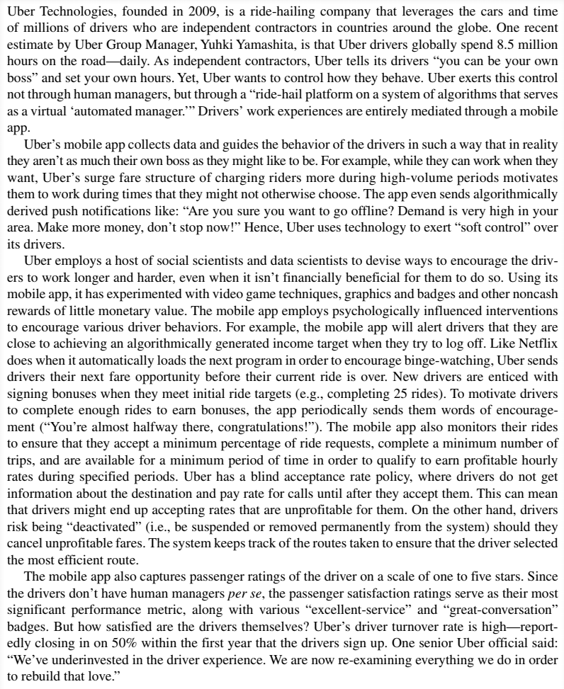Solved Read Case Study 3-1 Uber’s Use of Technology-Mediated | Chegg.com