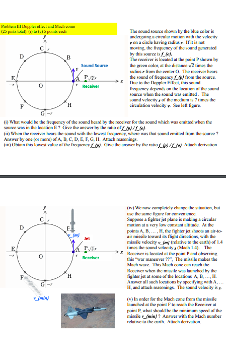 Solved Problem III Doppler effect and Mach come (25 pints | Chegg.com