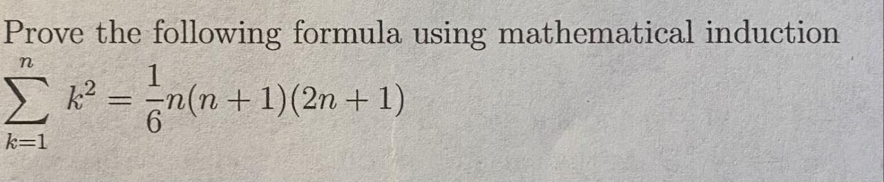 Solved n Σκ2 Prove the following formula using mathematical | Chegg.com