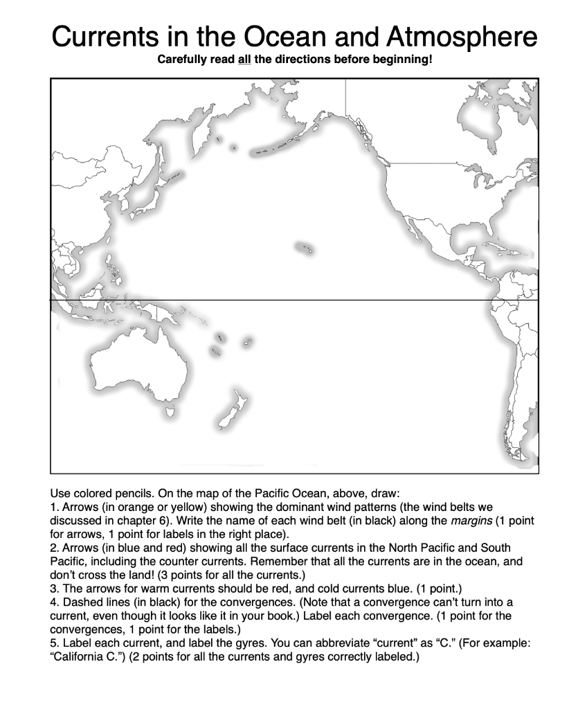 Blank Pacific Ocean Map Worksheet
