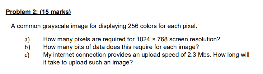 Solved A common grayscale image for displaying 256 colors | Chegg.com