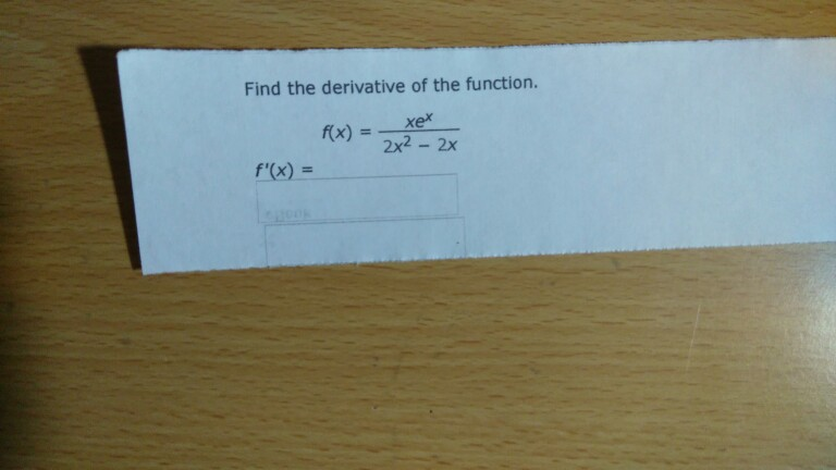 Solved Find the derivative of the function. xer 2x2 - 2x | Chegg.com