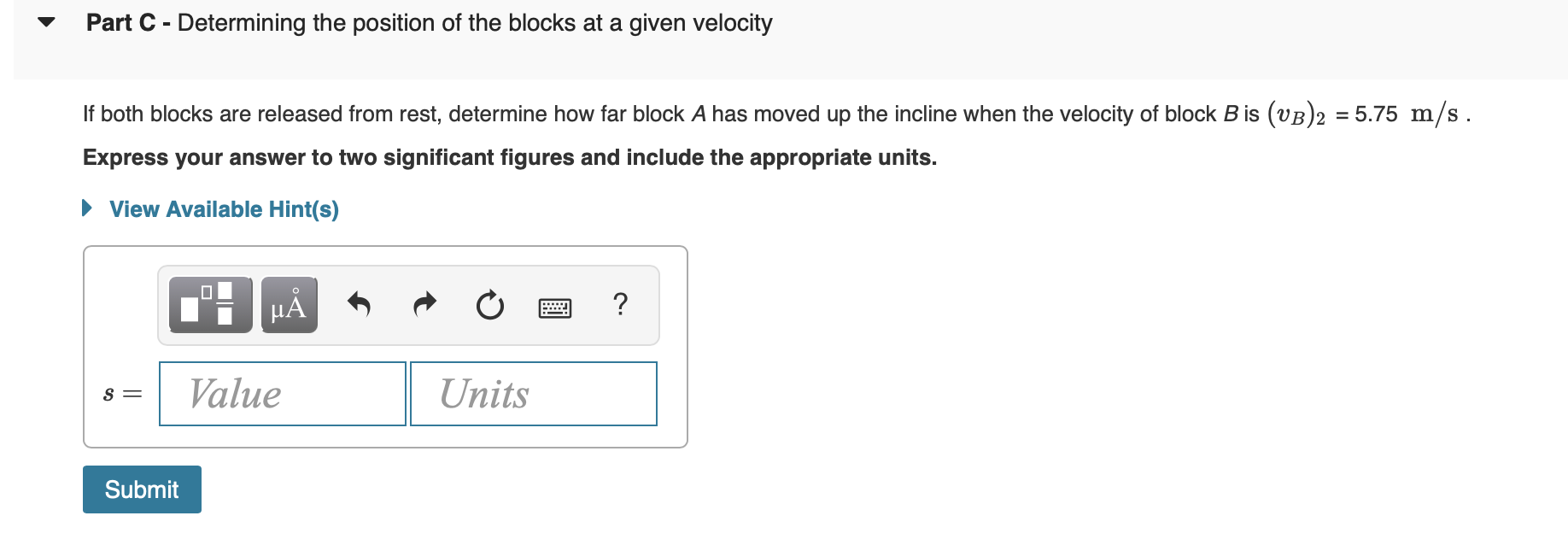 Solved Part A-Determining the normal force acting on block A | Chegg.com