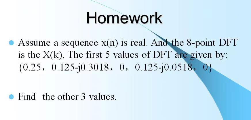 Solved Assume a sequence x(n) is real. And the 8-point DFT | Chegg.com