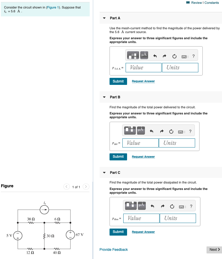 Solved M Review | Constants Consider the circuit shown in | Chegg.com