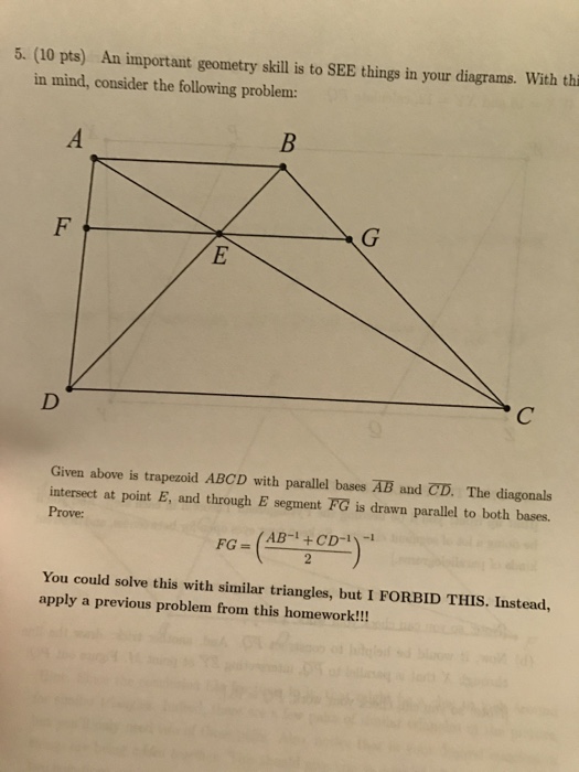Solved Given above is trapezoid ABCD with parallel bases AB | Chegg.com