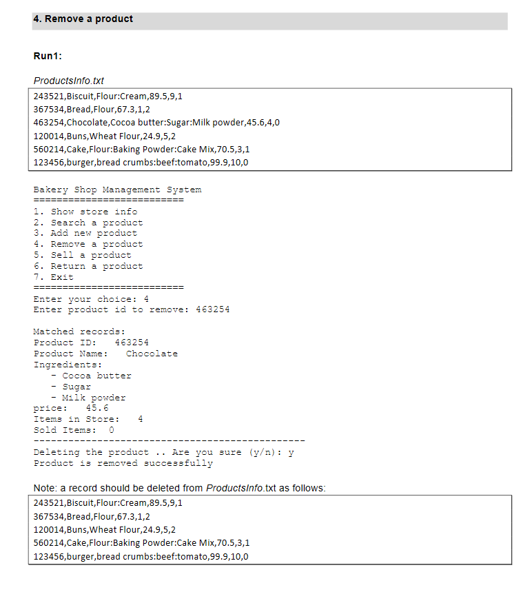 Solved Project Title : Bakery Shop Management System Note: | Chegg.com