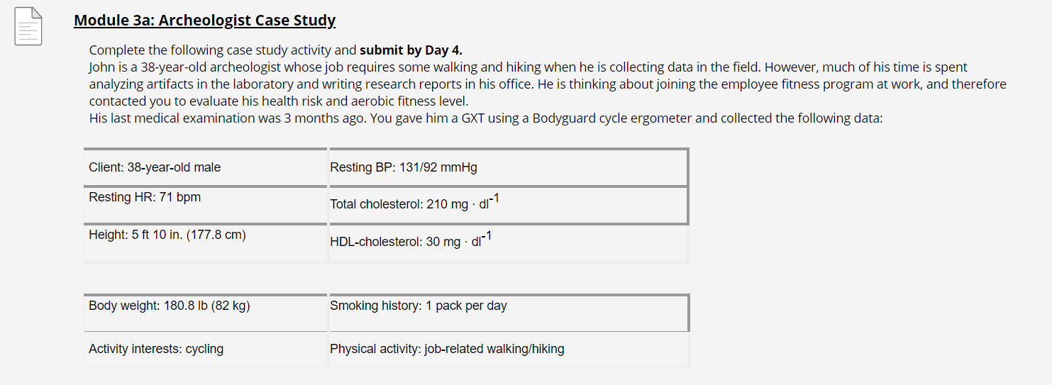 Module 3a: Archeologist Case Study. Complete the | Chegg.com