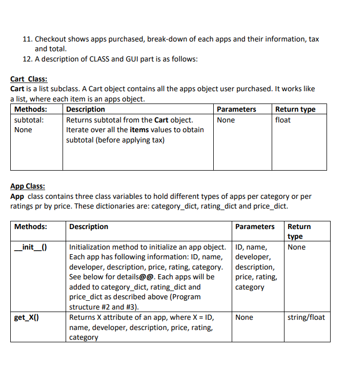 IT209: Final Project: Apps Cart Description: We will | Chegg.com