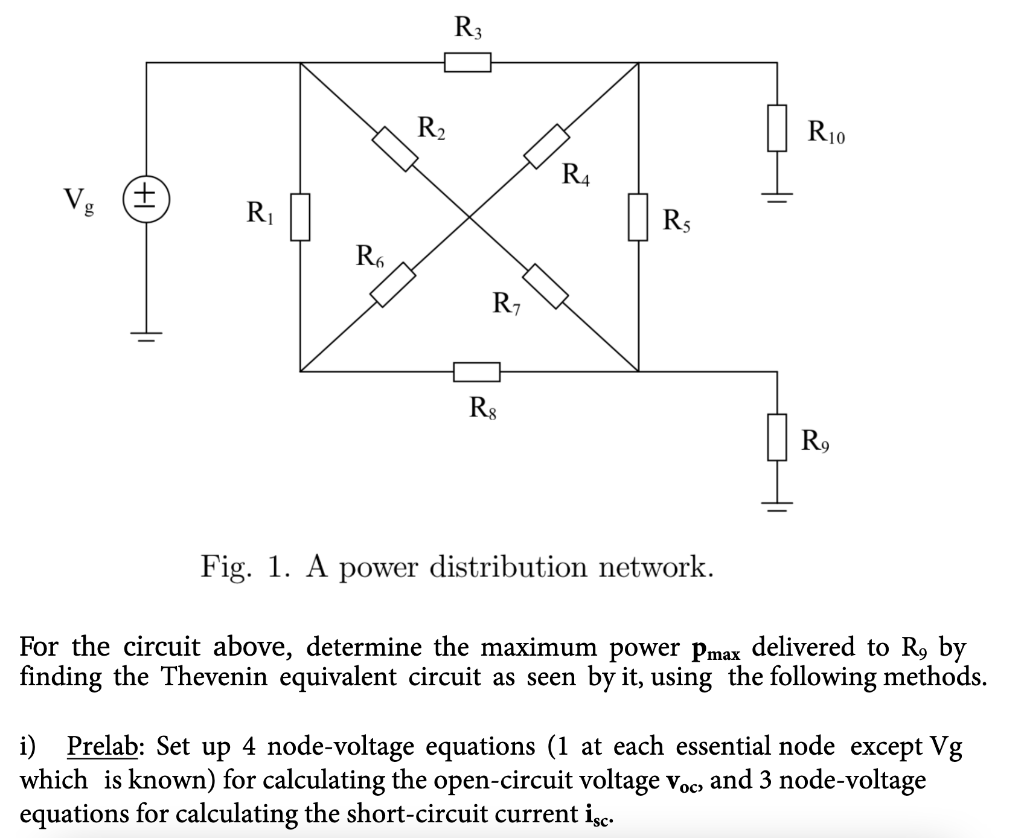 Solved R3 R2 R10 R4 Vg ( R RS Ro R7 HI R R, Fig. 1. A power | Chegg.com