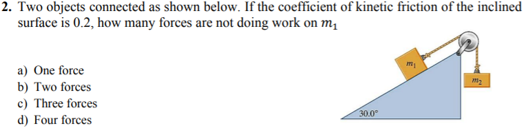 Solved 2. Two objects connected as shown below. If the | Chegg.com