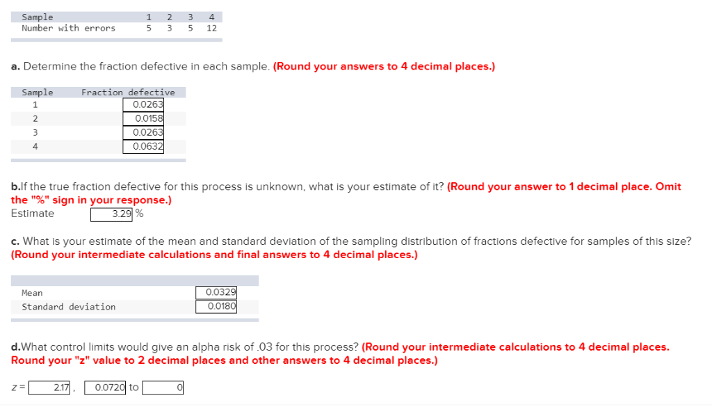 Solved Sample Number with errors 1 2 4 5 3 5 12 a. Determine | Chegg.com
