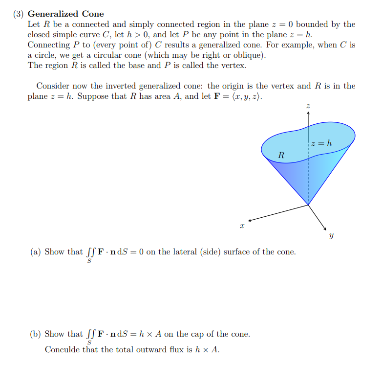 Generalized Cone Let R be a connected and simply | Chegg.com