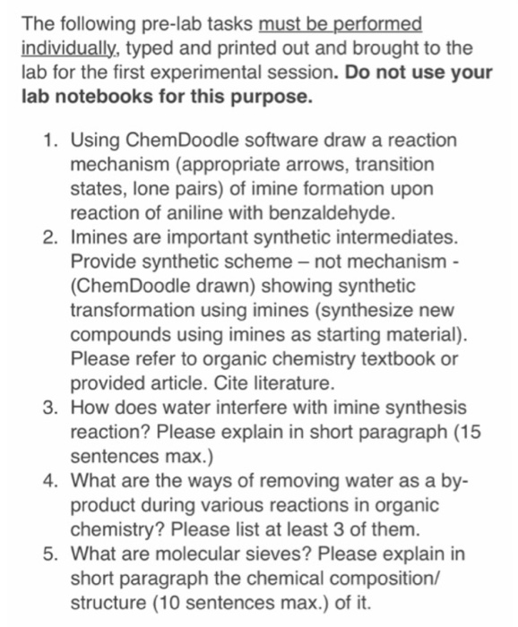 Solved The following pre-lab tasks must be performed | Chegg.com