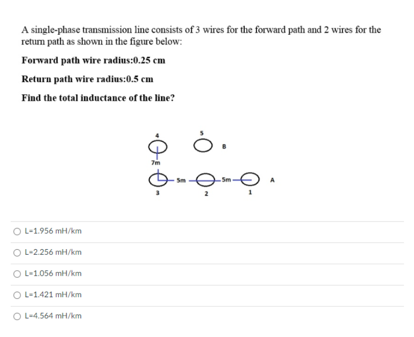 Solved A single-phase transmission line consists of 3 wires | Chegg.com