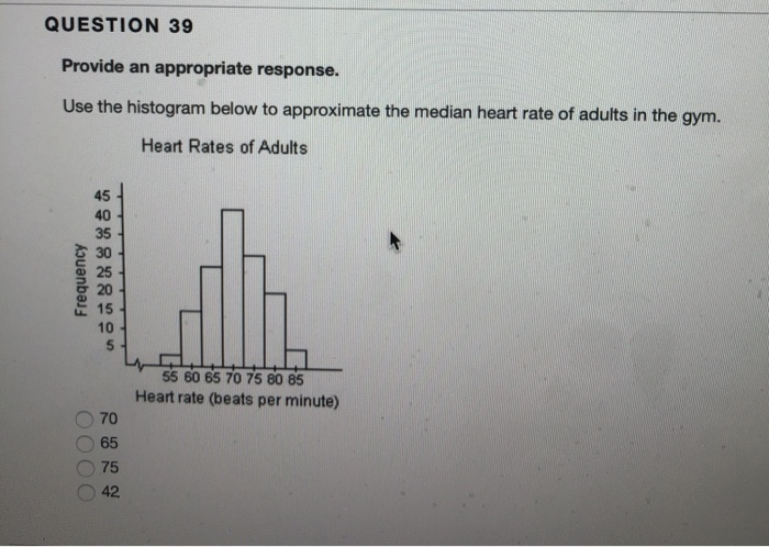 Solved QUESTION 39 Provide an appropriate response. Use the | Chegg.com