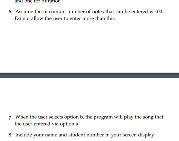 Solved In this problem, we want to create a song and play it | Chegg.com